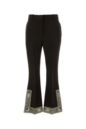 Burberry Flared Wool-blend Pants With Silk Lining