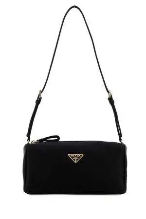 Prada Prada Black Satin Mini Shoulder Handbag Black