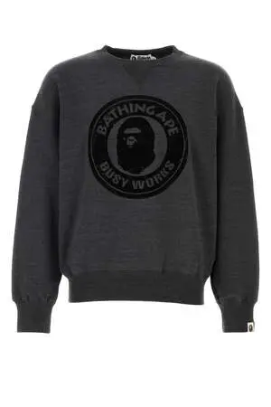 A BATHING APE Graphite Cotton Oversized Sweatshirt - Grey