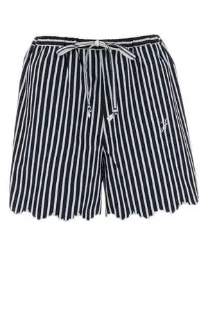 PATOU Embroidered Cotton Bermuda Shorts - Stripped