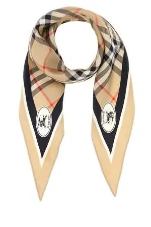 Burberry Printed Silk Foulard Style Scarf - Checked