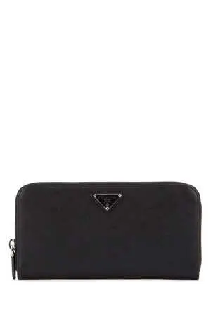 Prada Large Zip Wallet In 100% Calf Leather