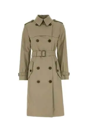 Burberry Cotton Gabardine Trench Jacket With Silk Lining