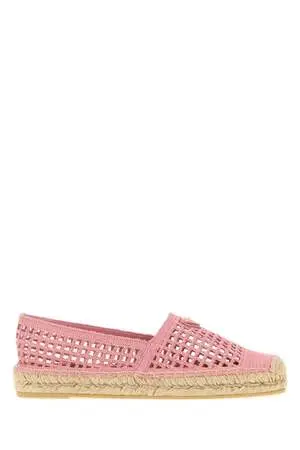 Prada Crochet Espadrilles With Rubber Sole - Black