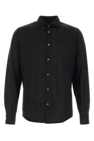 Fedeli 100% Wool Shirt - Black