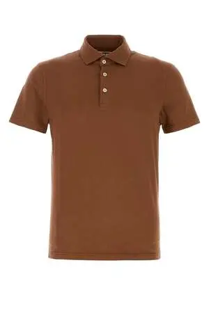 Fedeli Stretch Cotton Polo Shirt - Brown