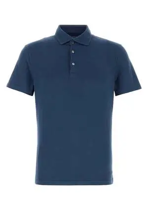 Fedeli Stretch Cotton Polo Shirt For - Blue