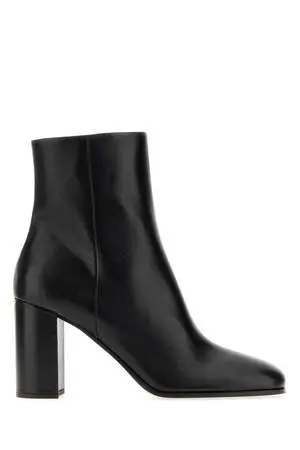 Prada Pristine Leather Ankle Boots With 8.5 Cm Heel For - Black