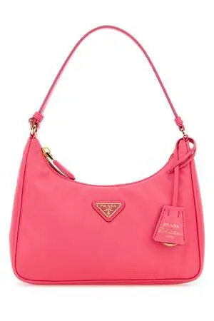 Prada Re-nylon Shoulder Handbag With Gold-tone Hardware, 22 Cm X 12 Cm X 6 Cm Handle Height 18 Cm - Pink