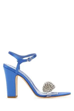 Manolo Blahnik Satin Embellished High-heel Sandals - Blue