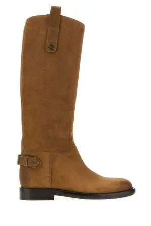 Burberry Suede Cavalier Boots - Camel