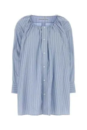 Alexander Wang Embroidered Poplin Shirt Dress - Stripped