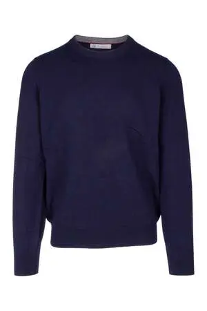 Brunello Cucinelli Cashmere Crewneck Sweater - Navygrigioscuro