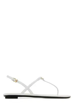 Prada PRADA Leather Thong Sandals With Adjustable Strap White