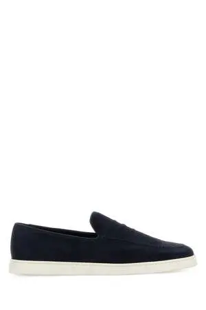 CHURCH`S Peebles Suede Loafers In Soft Leather Interior - Blue