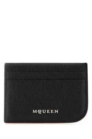 Alexander McQueen Mini Leather Card Holder - Black