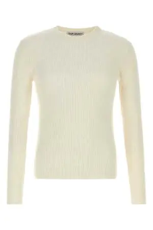Our Legacy Ribbed Silk Knit Sweater - White