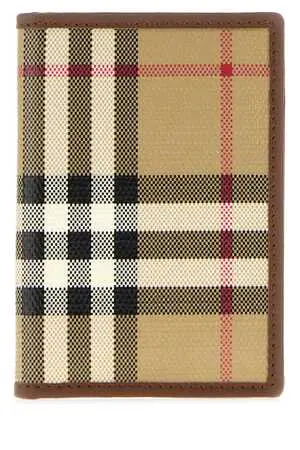 Burberry Printed Canvas Card Holder Mini 7.5 Cm X 11 Cm - Checked