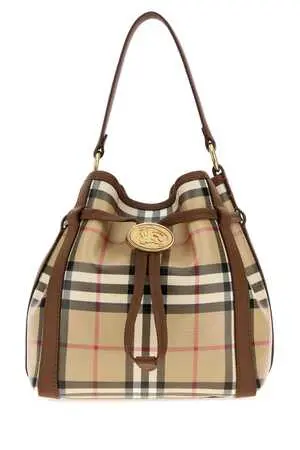 Burberry Mini Check Coated Canvas Bucket Handbag - Checked