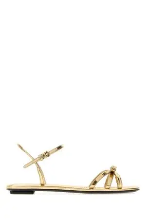 Prada Prada Leather Sandals Gold