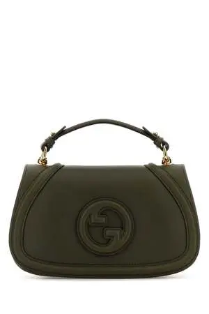 Gucci Leather Handbag 26.5cm X 16.5cm X 8.5cm With Gold-tone Hardware And Adjustable Strap - Green
