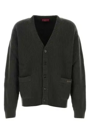 Gucci Wool-cashmere Blend Cardigan - Grey
