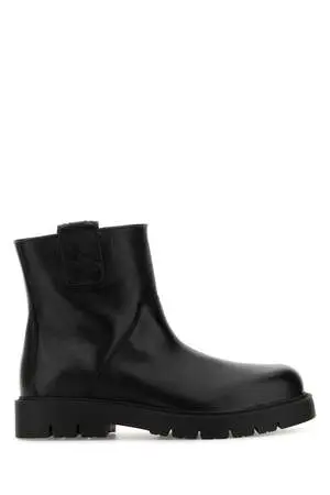 Bottega Veneta Haddock Leather Ankle Boots With Platform - Black