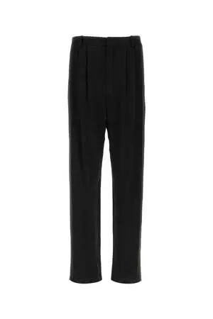 Saint Laurent Silk Crepe Wide-leg Pant For - Black