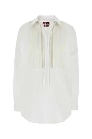 Gucci Oversized Poplin Shirt With Tie Detail - White