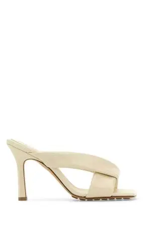 Bottega Veneta Leather Riva Flat Sandals With 9 Cm Heel - White