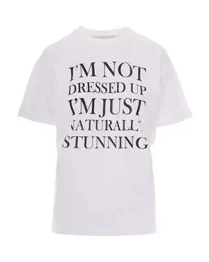 Elisabetta Franchi Graphic Slogan Print Cotton T-shirt