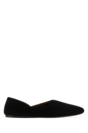 Khaite Jane Leather And Suede Ballerinas - Black