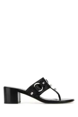Balenciaga Leather City Thong Flat Sandals