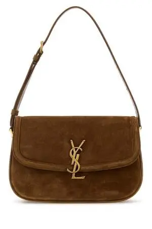Saint Laurent Solferino Suede Shoulder Handbag 24.5 Cm X 15 Cm X 8.5 Cm - Brown