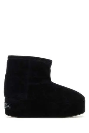 Balenciaga Suede Alaska Platform Ankle Boots - Black