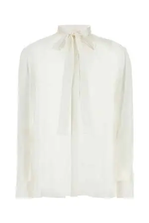 Dolce & Gabbana 100% Silk Shirt With Pussy Bow