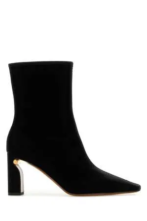 Alexander McQueen Fabric Ankle Boots With 8 Cm Heel - Black