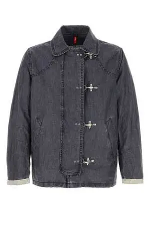 FAY Linen Denim Jacket With Toggle Closures