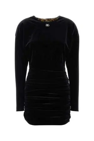 Dolce & Gabbana Velvet Mini Dress - Black