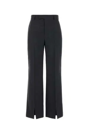 Gucci Graphite Wool Split Hem Trousers - Grey