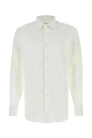 Prada Stretch Cotton-blend Button-down Shirt - White