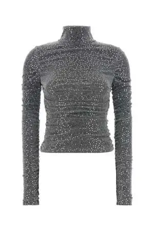 Dolce & Gabbana Metallic T-shirt Top With Nylon Stretch Lining