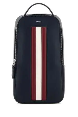Bally Bovine Leather Crossbody Handbag With Striped Detail