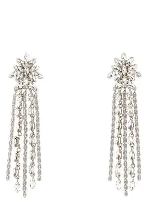 Alessandra Rich Embellished Metal Earrings, 13 Cm X 3 Cm - Silver
