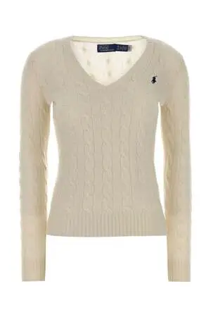 Polo Ralph Lauren Cable Knit Wool-cashmere Sweater - White