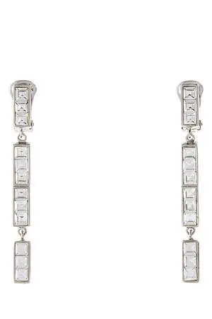 Alessandra Rich 8.5 Cm Embellished Metal Earrings For - Silver