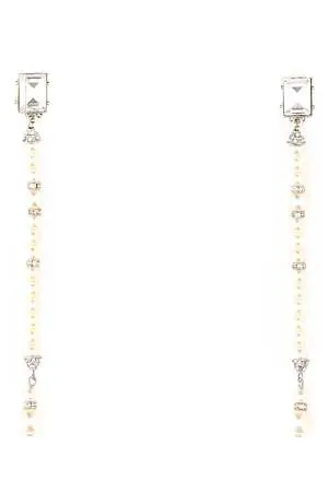 Alessandra Rich Embellished Metal Earrings, 14 Cm Drop