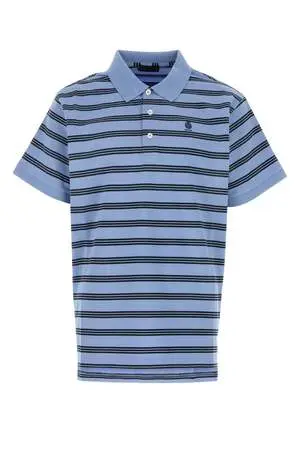 Prada Embroidered Piquet Polo Shirt - Stripped
