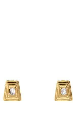 Alessandra Rich 4 Cm X 4 Cm Square Metal Earrings - Gold