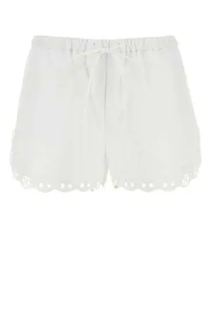 Gucci Cotton Poplin Mini Shorts With Scalloped Hem